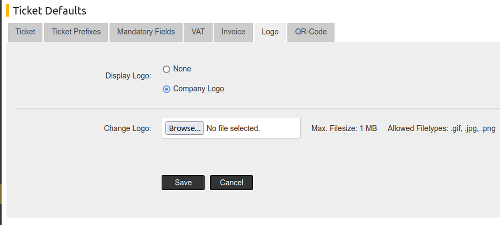 Ticket Defaults - Advanced - IACBOX